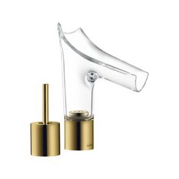 Hansgrohe 2-Loch-Waschtischarmatur Axor Starck V 110 mit Ablaufgarnitur, polished gold optic (12115990)