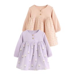 next Kleid M&auml;dchen Gr&ouml;&szlig;e 80 braun / gr&uuml;n / pastelllila / ros&eacute;