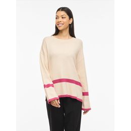 Vila Pullover 'VIRil' Damen Gr&ouml;&szlig;e M magenta / naturwei&szlig;