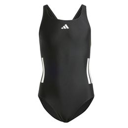 adidas Performance Sportbadeanzug '3-Stripes C-Back Swimsuit' M&auml;dchen Gr&ouml;&szlig;e 116 schwarz / offwhite