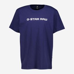 G-Star Raw Dunkelblaues T-Shirt mit Logo