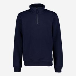 INDICODE Dunkelblaues Sweatshirt mit halbem Rei&szlig;verschluss