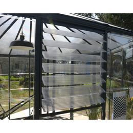 Palram-Canopia Seitliches Lamellenfenster f&uuml;r Gew&auml;chshaus silber 61 x 64 cm Polycarbonat
