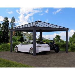 Palram-Canopia Einzelcarport 'Colorado' anthrazit 422 x 422 cm Polycarbonat grau