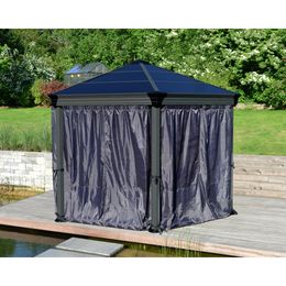 Palram-Canopia Vorhang-Set dunkelgrau f&uuml;r Pavillon Monaco/Roma 3,7 x 2,2 m
