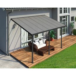 Palram-Canopia Terrassen&uuml;berdachung' Feria' anthrazit 294 x 425 cm Polycarbonat transparent