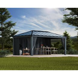 Palram-Canopia Vorhang-Set dunkelgrau f&uuml;r Pavillon Dallas 3,6 x 6 m