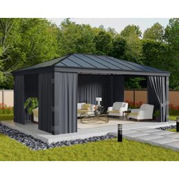 Palram-Canopia Vorhang-Set dunkelgrau f&uuml;r Pavillon Dallas 6,1 x 4,2 m