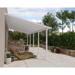 Palram-Canopia Terrassen&uuml;berdachung 'Olympia' wei&szlig; 294 x 924 cm Polycarbonat transparent