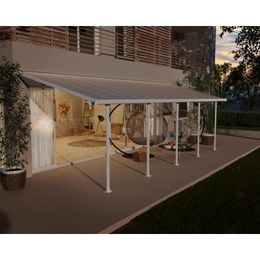 Palram-Canopia Terrassen&uuml;berdachung 'Feria' wei&szlig; 294 x 851 cm Polycarbonat transparent