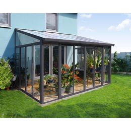 Palram-Canopia Wintergarten 'Sanremo' anthrazit 294 x 435 cm Polycarbonat transparent