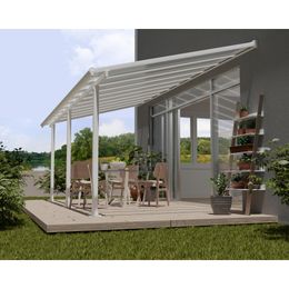 Palram-Canopia Terrassen&uuml;berdachung 'Olympia' wei&szlig; 294 x 619 cm Polycarbonat transparent