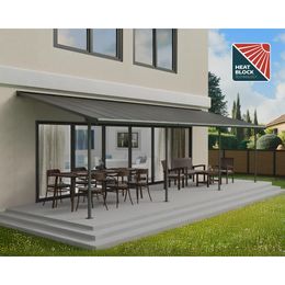 Palram-Canopia Terrassen&uuml;berdachung 'Capri' anthrazit 295 x 924 cm Polycarbonat grau