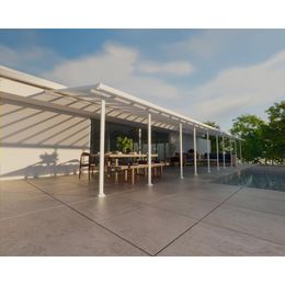Palram-Canopia Terrassen&uuml;berdachung 'Feria' wei&szlig; 380 x 1457 cm Polycarbonat transparent