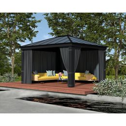 Palram-Canopia Vorhang-Set dunkelgrau f&uuml;r Pavillon Dallas 3,6 x 4,3 m