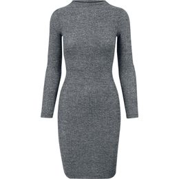 Urban Classics Ladies Rib Dress Kurzes Kleid charcoal in S TB1340 charcoal/white
