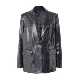 Sisley Blazer Damen Gr&ouml;&szlig;e 34 schwarz / silber