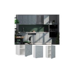 VICCO H&auml;ngeschrank Fame-Line Wei&szlig; Hellblau-Grau gerahmt 50 cm