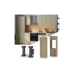 VICCO K&uuml;hlumbauschrank Fame-Line Eiche gefr&auml;st 60 cm