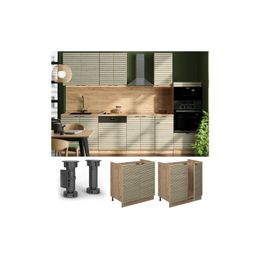 VICCO Sp&uuml;lenunterschrank Fame-Line Eiche gefr&auml;st 80 cm ohne Arbeitsplatte