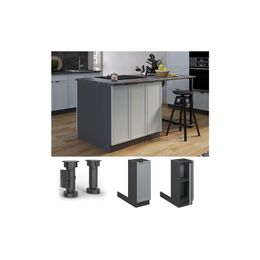 VICCO Regalinselunterschrank Fame-Line Anthrazit Hellblau-Grau gerahmt 30 cm