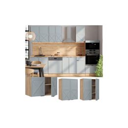 VICCO H&auml;ngeschrank Fame-Line Eiche Hellblau-Grau gerahmt 60 cm