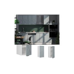 VICCO H&auml;ngeschrank Fame-Line Wei&szlig; Hellblau-Grau gerahmt 30 cm