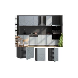 VICCO H&auml;ngeschrank Fame-Line Anthrazit Hellblau-Grau gerahmt 50 cm
