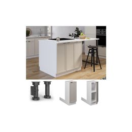 VICCO Regalinselunterschrank Fame-Line Wei&szlig; Grau-Beige gerahmt 30 cm