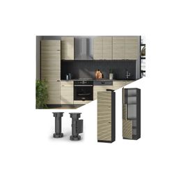 VICCO Vorratsschrank Fame-Line Anthrazit Eiche gefr&auml;st 60 cm 3 T&uuml;ren