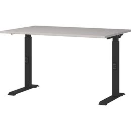 Schreibtisch h&ouml;heneinstellbar 68-91 cm Greige/Schwarz 120x80cm C-Fu&szlig; B&uuml;rotisch Ergonomisch Made in Germany "Stuttgart" KADIMA DESIGN