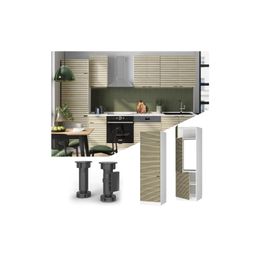 VICCO K&uuml;hlumbauschrank Fame-Line Wei&szlig; Eiche gefr&auml;st 60 cm