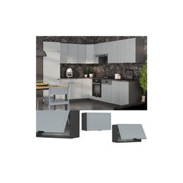 VICCO H&auml;ngeschrank Fame-Line Anthrazit Hellblau-Grau gerahmt 60 cm flach