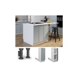 VICCO Regalinselunterschrank Fame-Line Wei&szlig; Hellblau-Grau gerahmt 30 cm