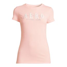 A&eacute;ropostale T-Shirt 'STARS' Damen Gr&ouml;&szlig;e M ros&eacute; / silber / wei&szlig;