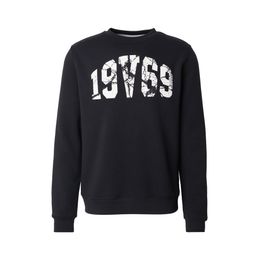 19V69 Italia Sweatshirt 'Nico' Herren Gr&ouml;&szlig;e S schwarz / wei&szlig;
