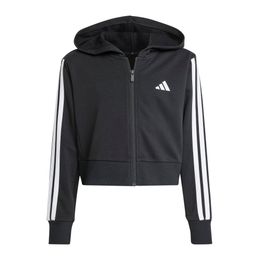 adidas Sportswear Sportsweatjacke 'Essentials' M&auml;dchen Gr&ouml;&szlig;e 164 schwarz / wei&szlig;