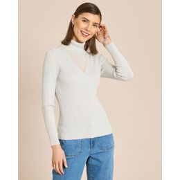 Marcel Ostertag Pullover mit transparentem Ausschnitt