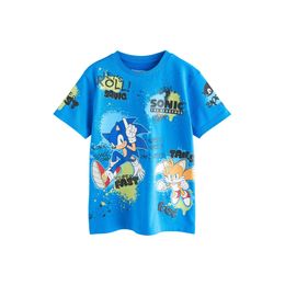 next T-Shirt 'Sonic' Jungen Gr&ouml;&szlig;e 104 blau / dunkelblau / gelb / schwarz