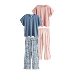 next Pyjama Damen Gr&ouml;&szlig;e XS opal / rosa / wei&szlig; Winterkleid