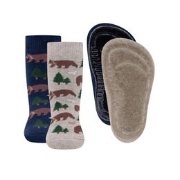 Ewers Stoppersocken B&auml;ren 2er Pack Jungen Gr&ouml;&szlig;e 23.5 bunt