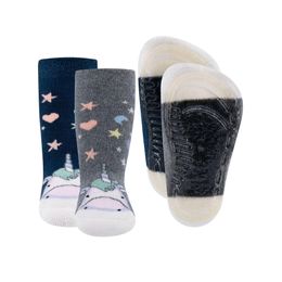 Ewers Stoppersocken SoftStep Einhorn 2er Pack M&auml;dchen Gr&ouml;&szlig;e 27.5 bunt