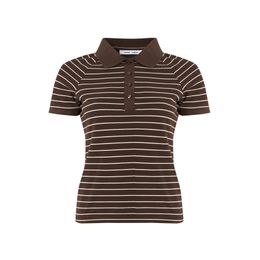 Sams&oslash;e & Sams&oslash;e Sams&oslash;e Sams&oslash;e Poloshirt 'Samia' Damen Gr&ouml;&szlig;e XS braun / wei&szlig;