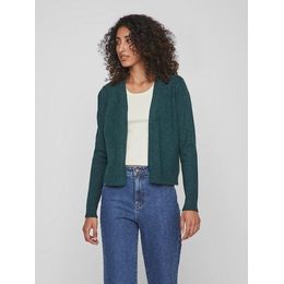Cardigan Vila "VIRIL SHORT L/S KNIT CARDIGAN-NOOS", Damen, Gr. L, rosa (ponderosa pine detail:schwarz melange), Feinstrick, Obermaterial: 50% Viskose, 27% Nylon, 23% Polyester, meliert, unifarben, regular fit kurz, V-Ausschnitt, Rippstrickb&uuml;ndchen, Strickjacken