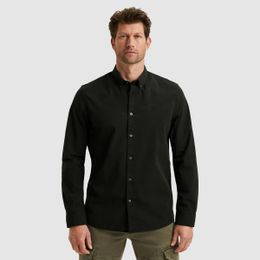 PME-Legend Langarmhemd PME LEGEND, Herren, Gr. L, N-Gr, schwarz, Web, Obermaterial: 97% Baumwolle, 3% Elasthan, unifarben, regular fit normal, Manschette, Hemden, mit Logo Stickerei