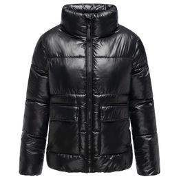 Kurzjacke Navahoo "Eispracht 14", Damen, Gr. L (40), schwarz, Obermaterial: 100% Polyester; Innenfutter: 100% Polyester; Wattierung: 100% Polyester; &Auml;rmelfutter: 100% Polyester, gerade h&uuml;ftbedeckend, hoch geschlossener Ausschnitt, &Auml;rmel ohne &Auml;rmelschlitz elastischer Bund mit Gummizug,mit innenliegendem Gummizug, Jacken Kurzjacke, Kurze gesteppte Damen Winterjacke