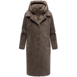 Navahoo Damen Wintermantel "Teddyzauber 14", braun, Gr. XXXL, Obermaterial: 100% Polyester; Innenfutter: 100% Polyester, M&auml;ntel, Pl&uuml;schmantel aus