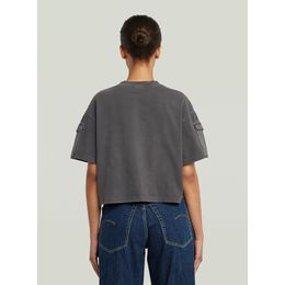 G-Star Raw G-STAR Damen T-Shirt "Washed Mix Boxy Cropped T-Shirt", grau, Gr. XL, Obermaterial: 100% Baumwolle, Shirts