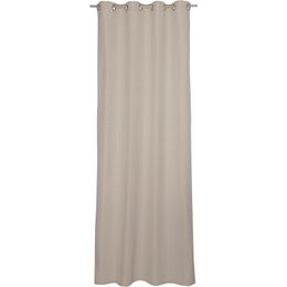 Vorhang Esprit, B:140cm H:250cm, beige, Polyester, Wohnzimmer, Gardinen, "Square", blickdicht