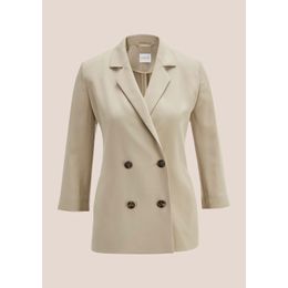 Madeleine Mode MADELEINE Damen Jackenblazer "Blazer Zweireihiger Blazer mit 3/4-&Auml;rmeln", grau, Modern, Gr. 36, Obermaterial: 95% Polyester PES. 5% Elasthan EL.,
